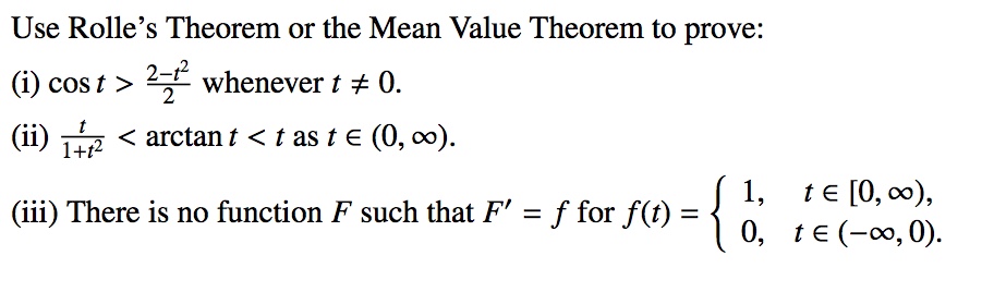 Solved Use Rolle's Theorem or the Mean Value Theorem to | Chegg.com