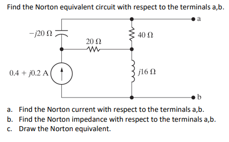 Solved Find the Norton equivalent circuit with respect to | Chegg.com