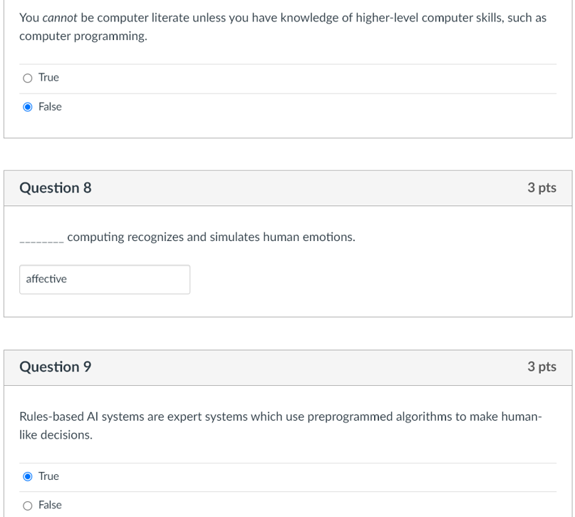 Solved You cannot be computer literate unless you have | Chegg.com