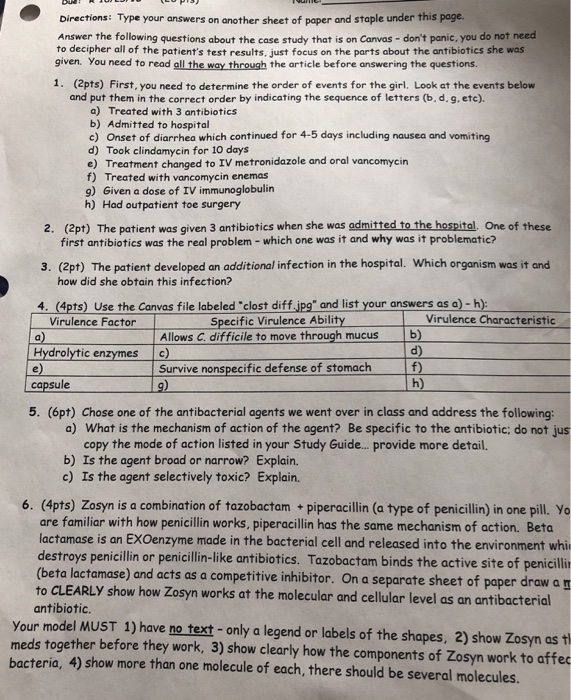 Directions: Type your answers on another sheet of | Chegg.com