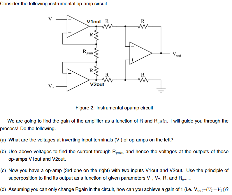 Solved Consider the following instrumental op-amp circuit. | Chegg.com