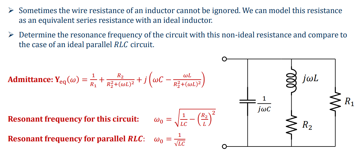 Solved 1. Determining Zeq(ω) and/or Yeq(ω) 2. Find ω0 such | Chegg.com