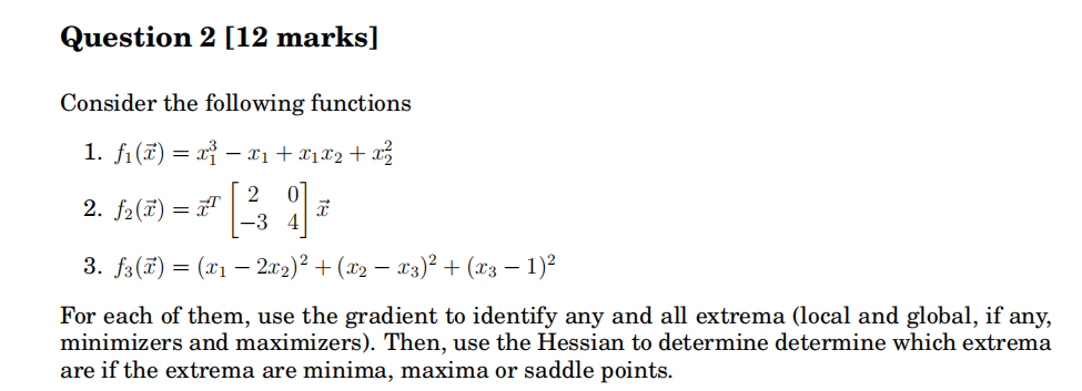 Solved Consider the following functions 1. | Chegg.com