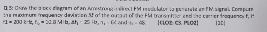 Solved Q 3: Draw the block diagram of an Armstrong indirect | Chegg.com