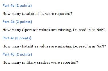 Solved Problem 4 - Pandas and Matplotlib ( 38 pts): Airplane | Chegg.com