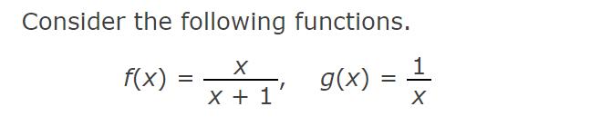Solved Consider the following functions. | Chegg.com