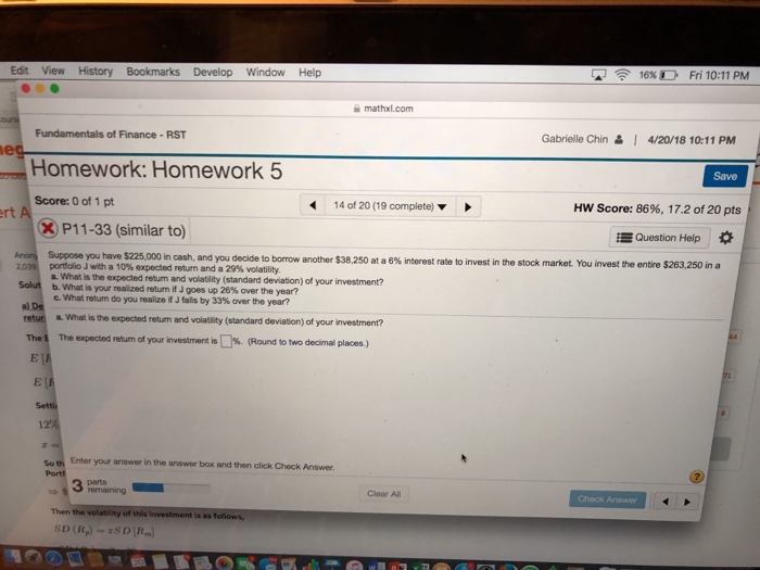 Solved Edit View History Bookmarks Develop Window Help 16%[} | Chegg.com