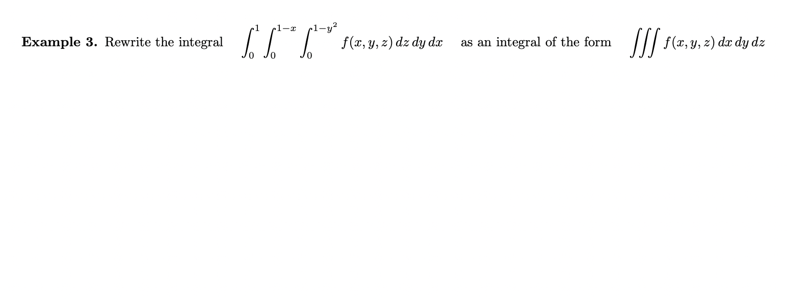 Solved Example 3. Rewrite the integral | Chegg.com