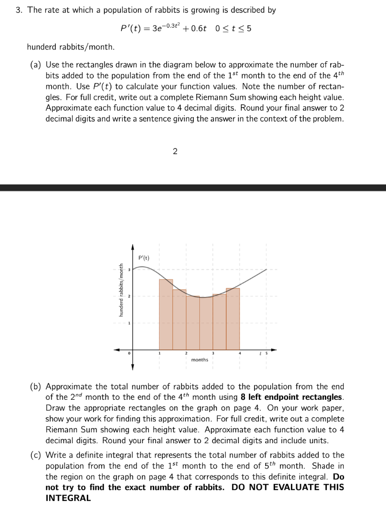 Solved 3. The rate at which a population of rabbits is | Chegg.com