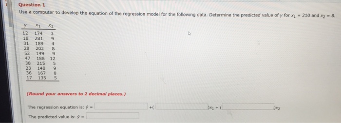 Solved Question 1 Use a computer to develop the equation of | Chegg.com