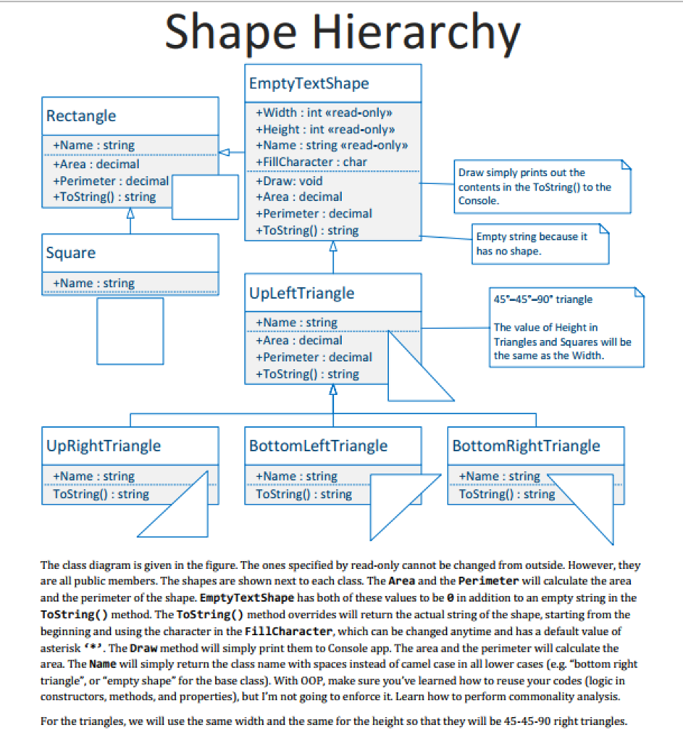 Shape Hierarchy Emptytextshape Width Int
