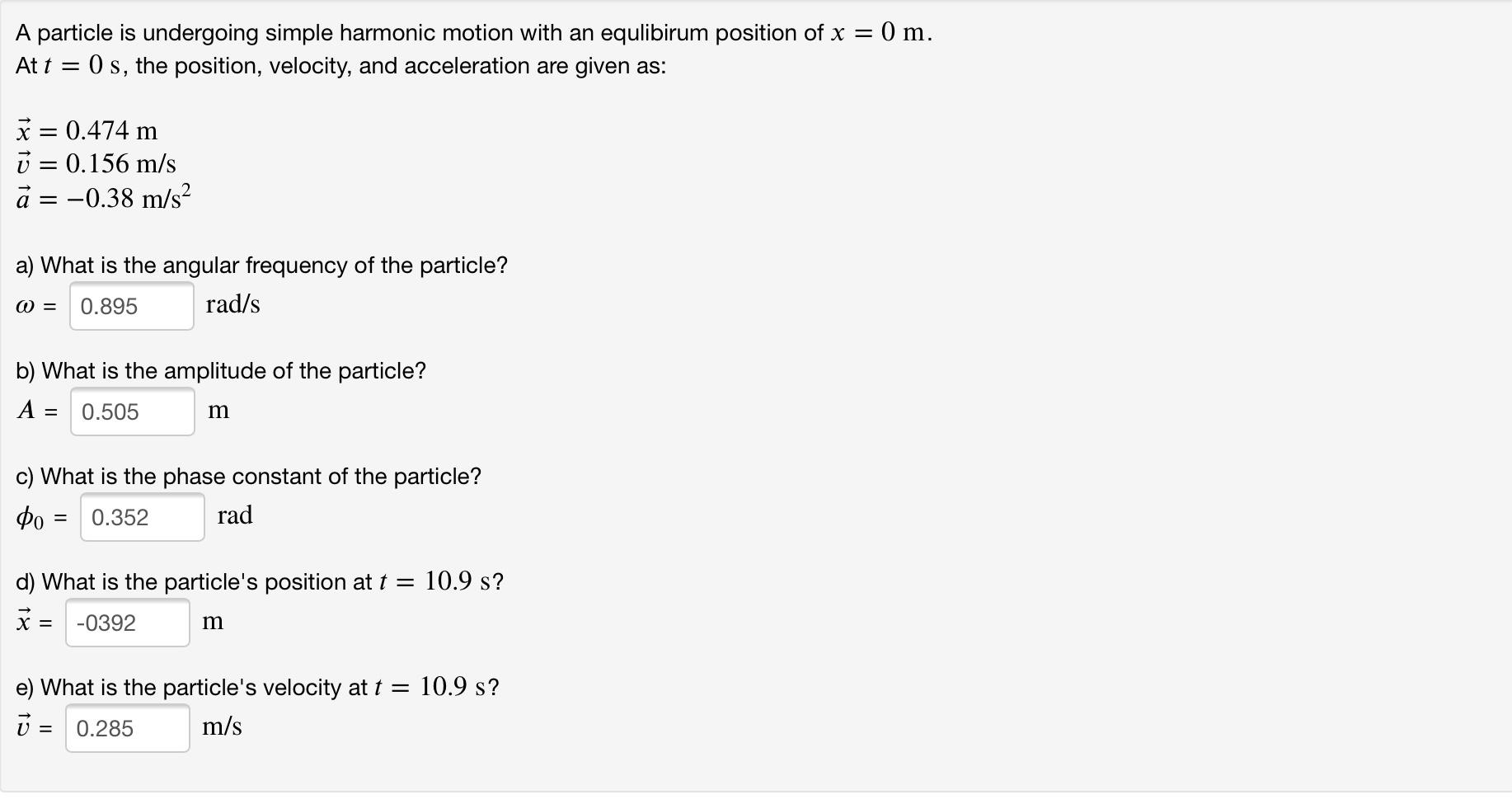 Solved A particle is undergoing simple harmonic motion with | Chegg.com