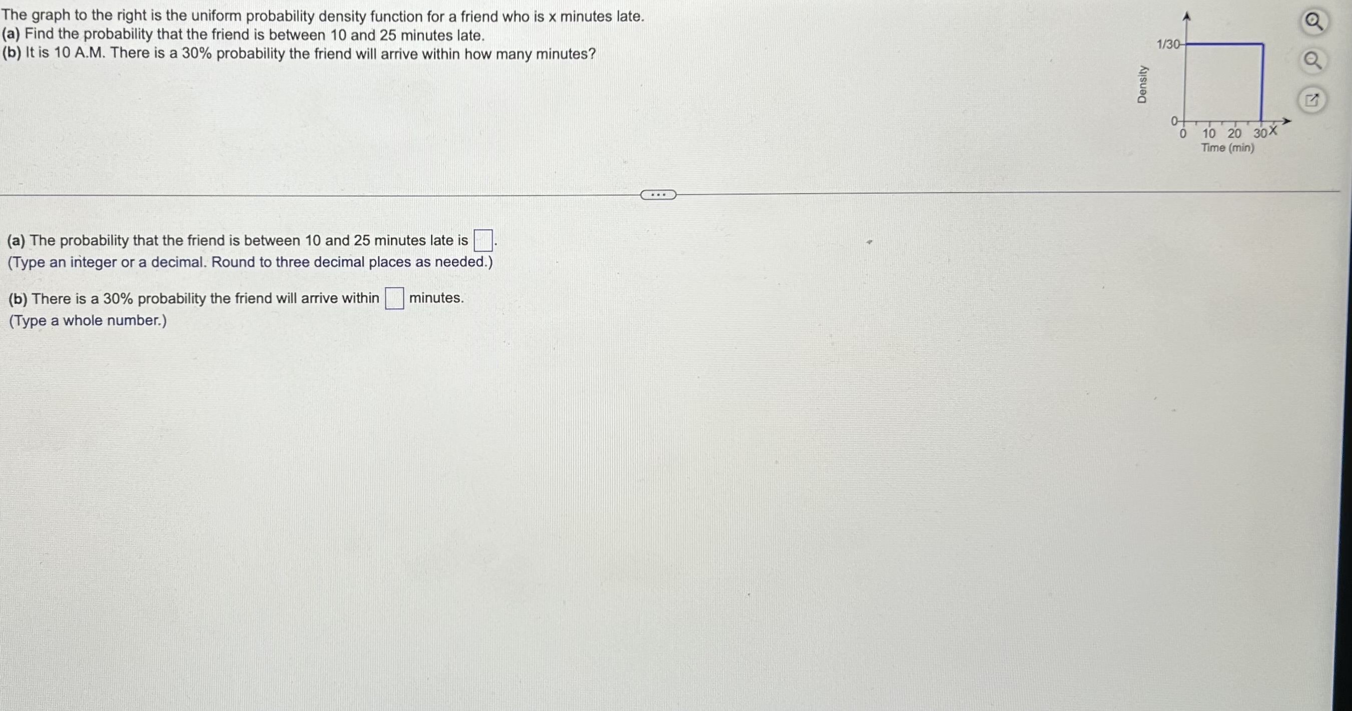 Solved The graph to the right is the uniform probability | Chegg.com