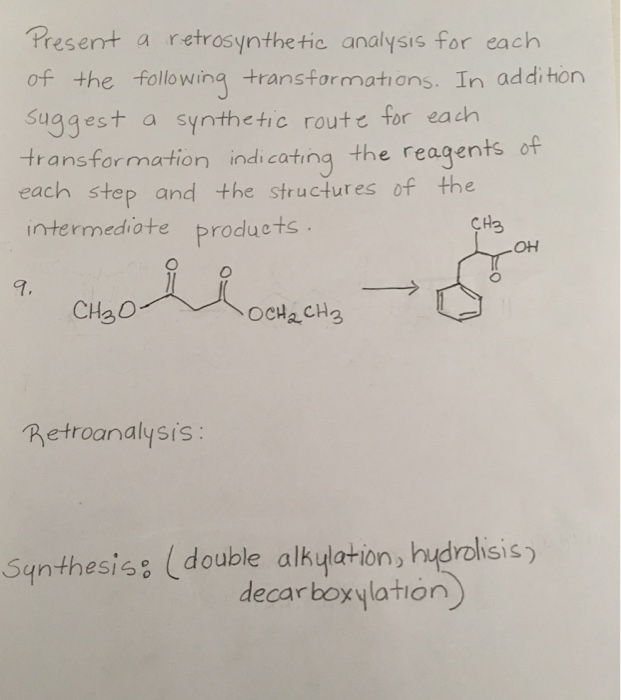 Solved Present a retrosynthetic analysis for each of the | Chegg.com