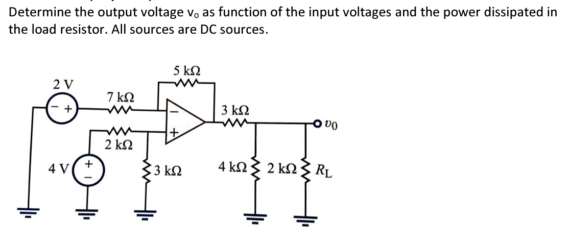 Solved Determine the output voltage v0 as function of the | Chegg.com