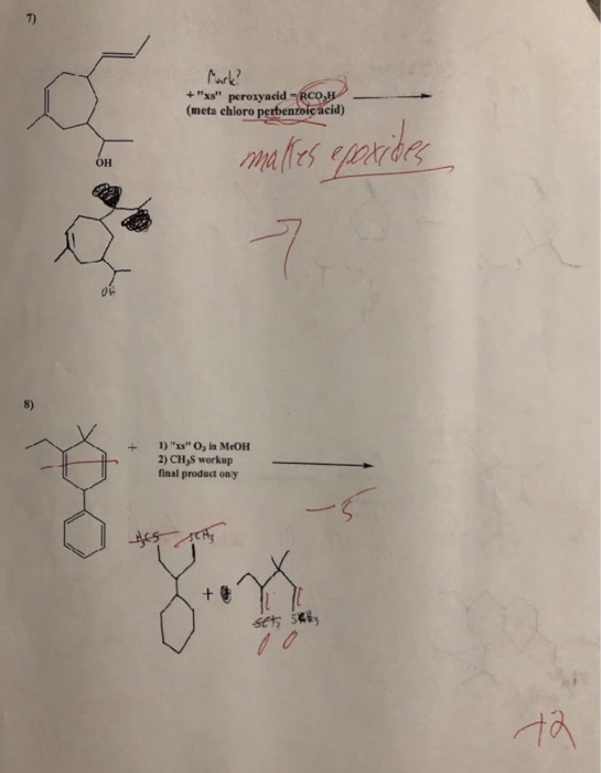 Solved 7) +"zs" peroxyacid-eco,y (meta chloro | Chegg.com