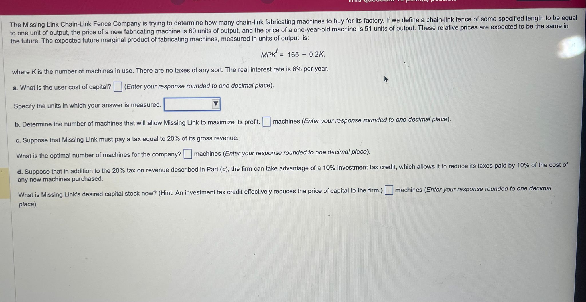 Solved the future. The expected future marginal product of | Chegg.com