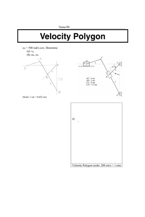 Solved Name1D Velocity Polygon -500 rads cew. Determine (a) | Chegg.com