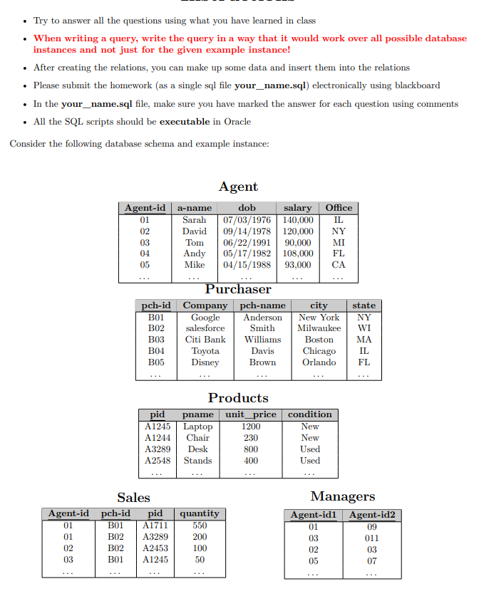 Solved Langauage: sql 1.Write an SQL query which returns | Chegg.com