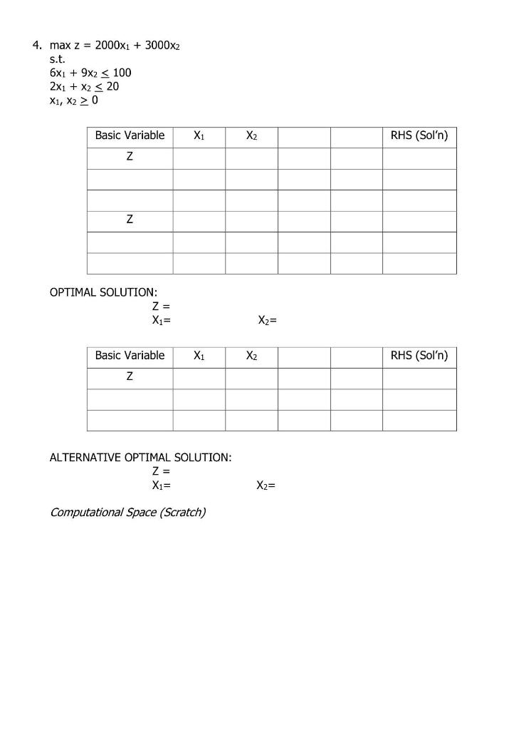 Solved 3 Objective Function : Max 2 = 200 X1 + 300 X2 | Chegg.com
