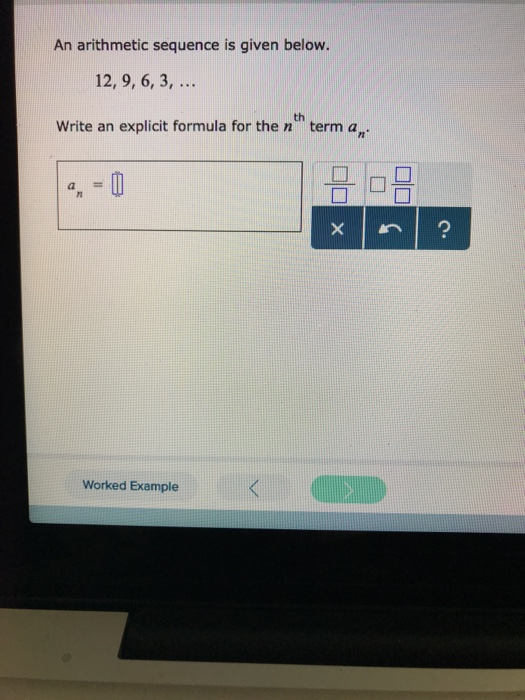 Solved An arithmetic sequence is given below. 12, 9, 6, 3, . | Chegg.com
