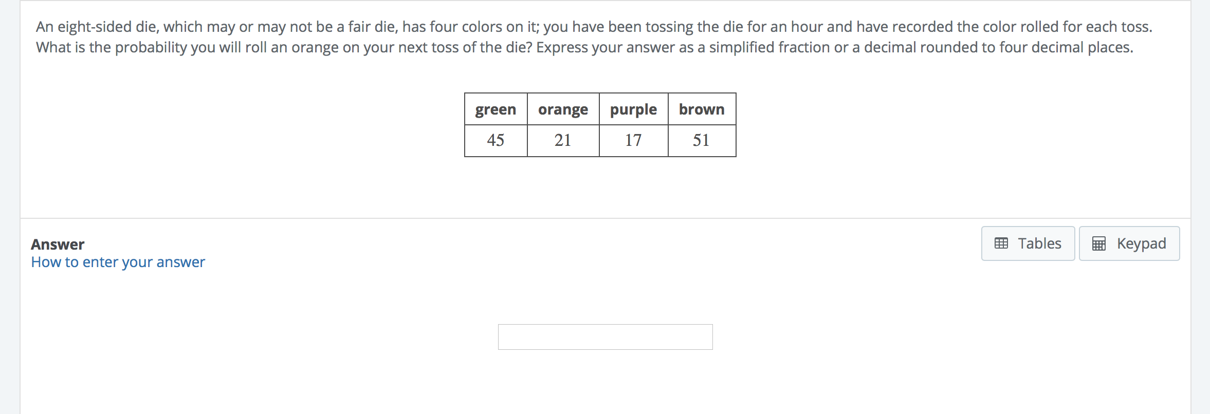 Solved An eight-sided die, which may or may not be a fair | Chegg.com