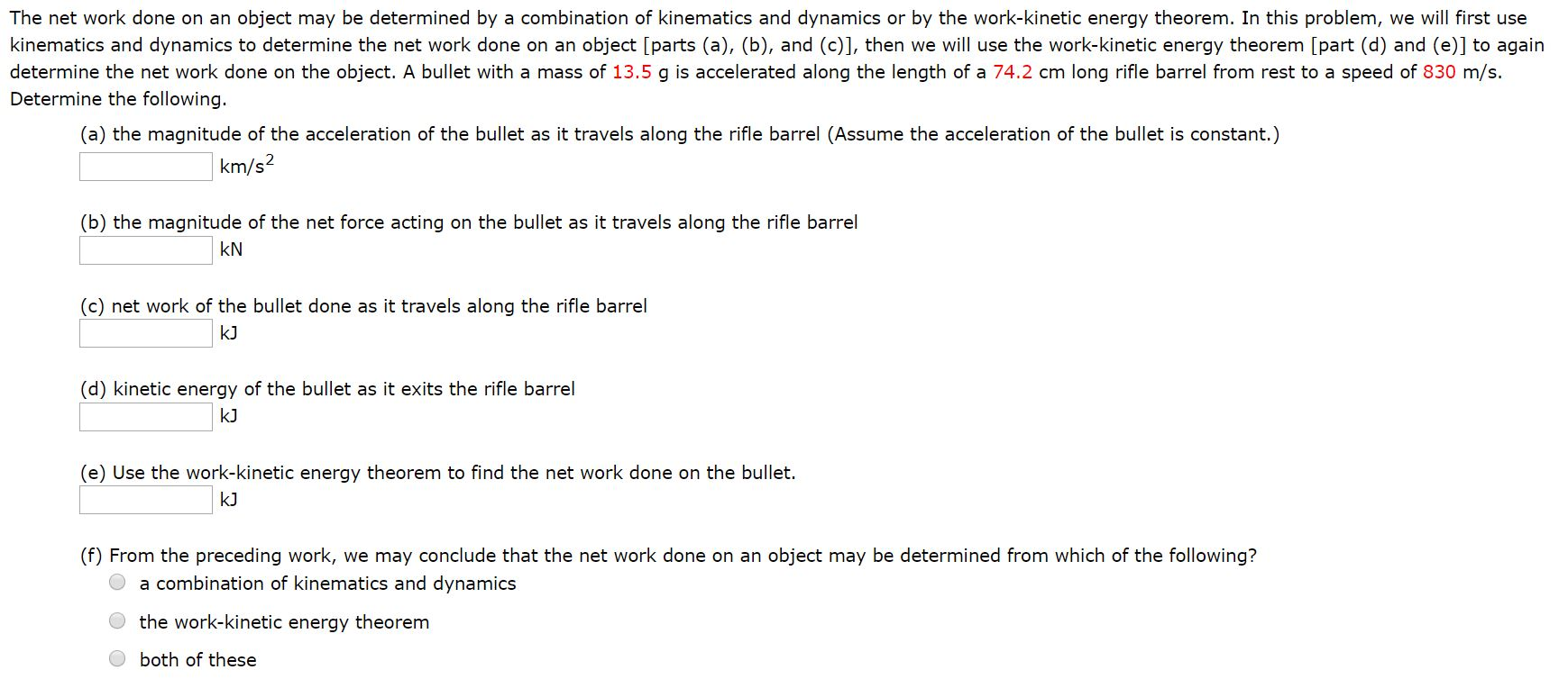 Solved The net work done on an object may be determined by a | Chegg.com