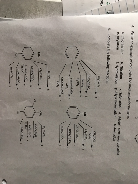 Solved Cl 4. Write an example of complete EAS mechanism for | Chegg.com