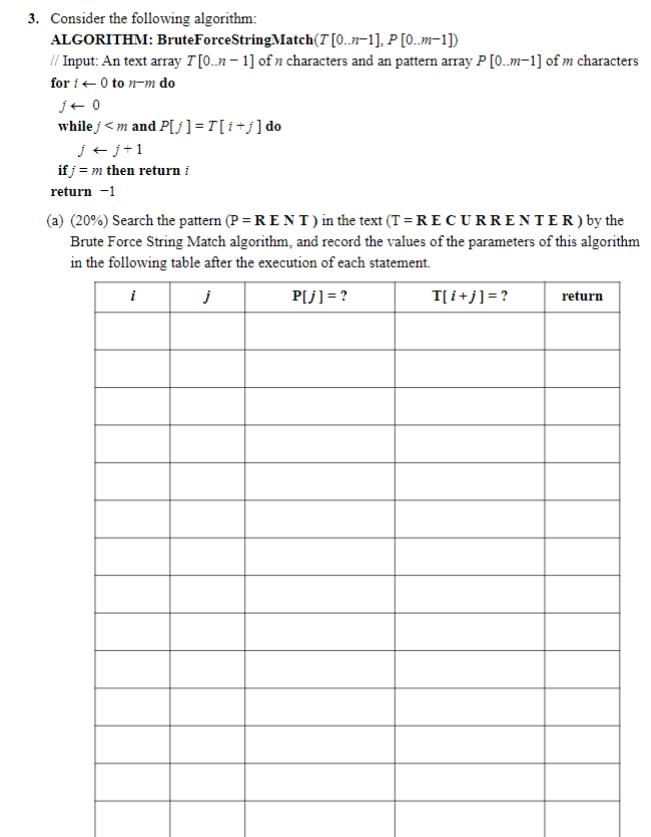 Solved 3. Consider the following algorithm: ALGORITHM: Brute | Chegg.com