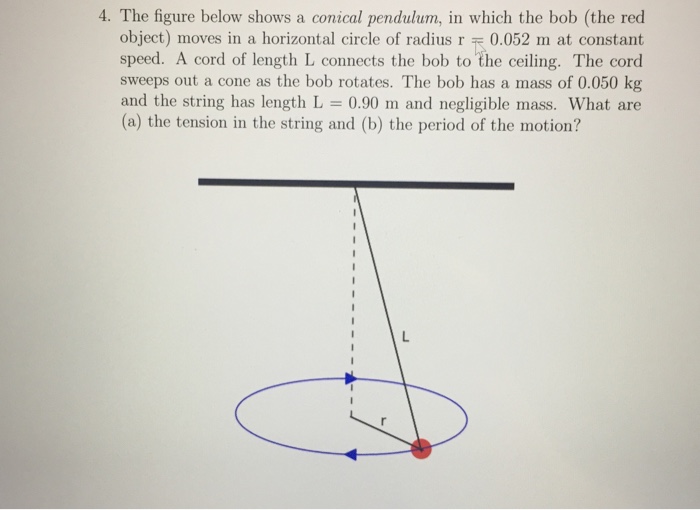 Solved 4. The figure below shows a conical pendulum, in | Chegg.com