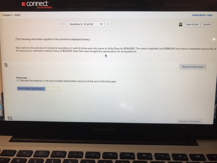 Solved E Connect Chapter 7-QUEZ Save & Exit submit Questions | Chegg.com