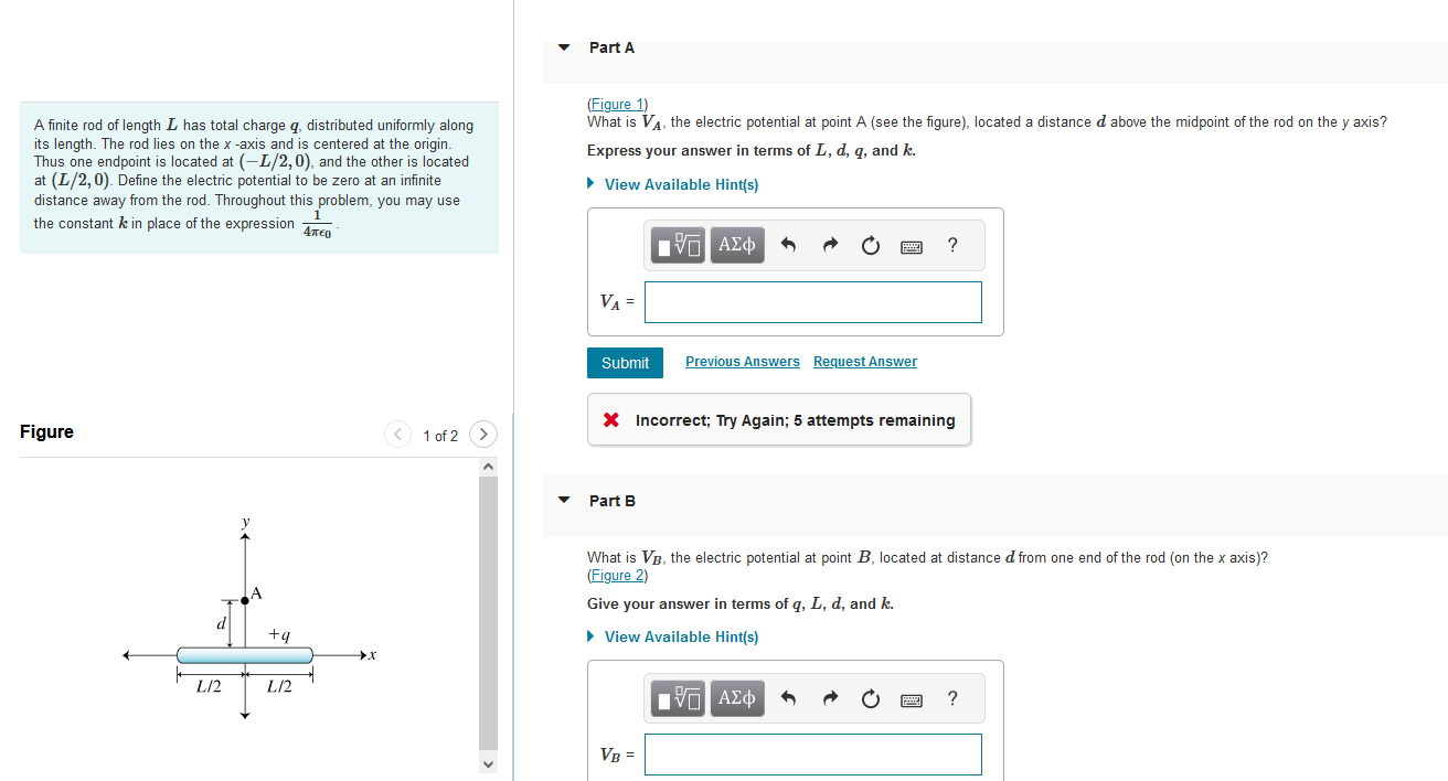 Solved A finite rod of length L has total charge q, | Chegg.com