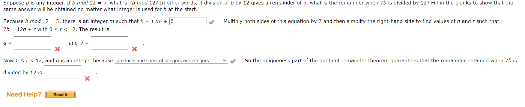 Solved Suppose b is any integer. If b mod 12 = 5, what is 7b | Chegg.com
