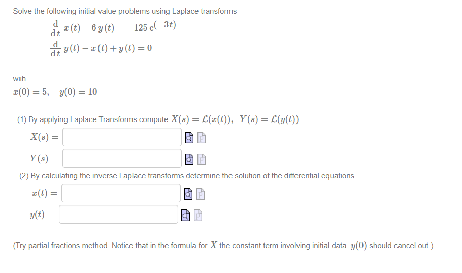 Solved Solve the following initial value problems using | Chegg.com