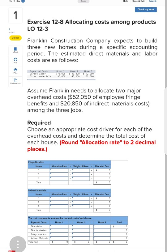 Solved Ch 12 HwG Help Save & Exit Submit Check my work | Chegg.com