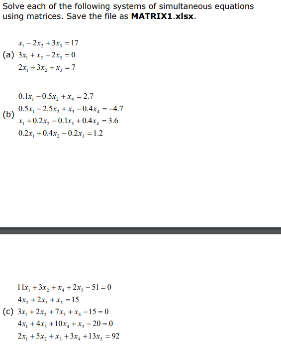 Solved Solve the following systems of nonlinear algebraic | Chegg.com