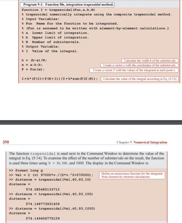 Solved * Fun Program 9-1: Function file, integration | Chegg.com