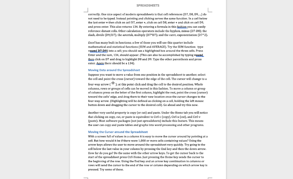 Solved Lab 4 Spreadsheets You Will Need Microsoft Excel 
