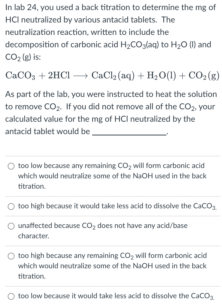 Solved In lab 23, you standardized a NaOH solution using a | Chegg.com