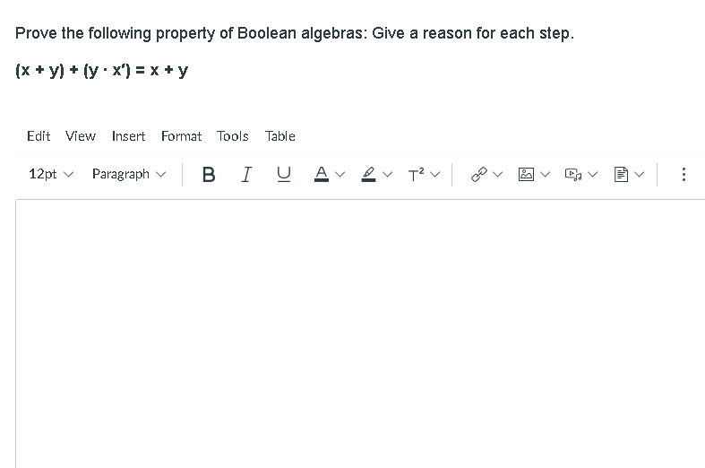 Solved Prove The Following Property Of Boolean Algebras