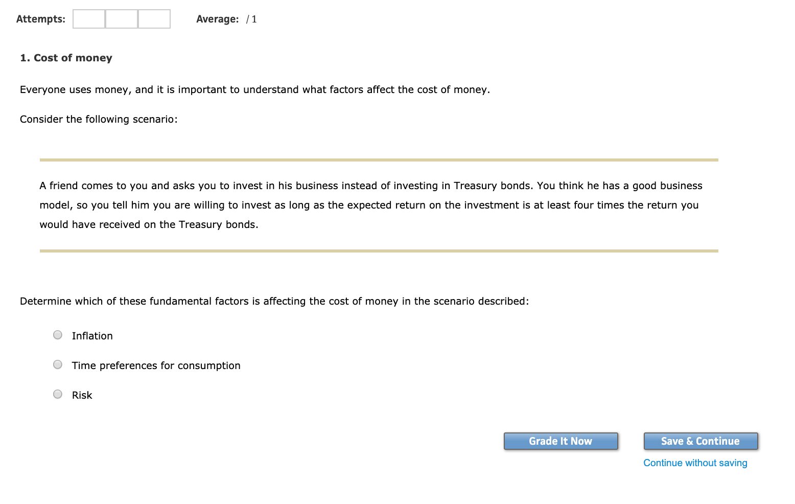 Solved Attempts: Attempts: Average: /1 Average: / 1 1. Cost | Chegg.com