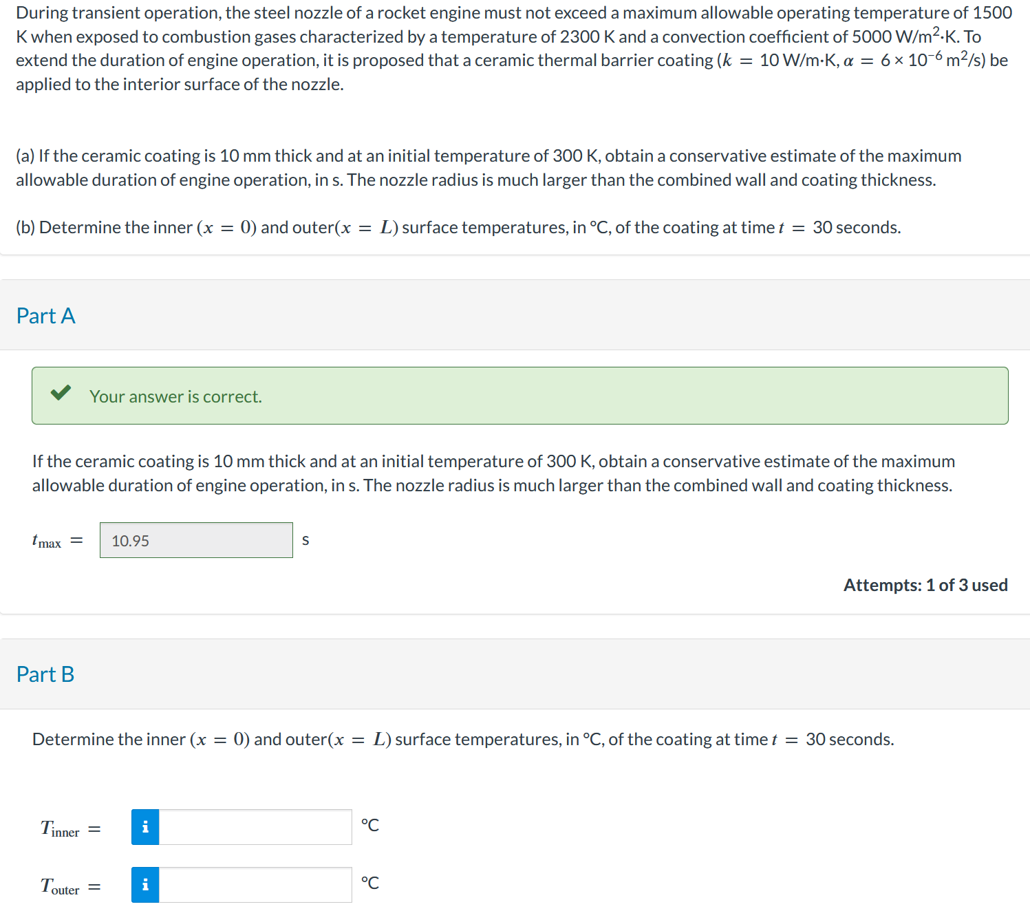 During transient operation, the steel nozzle of a | Chegg.com