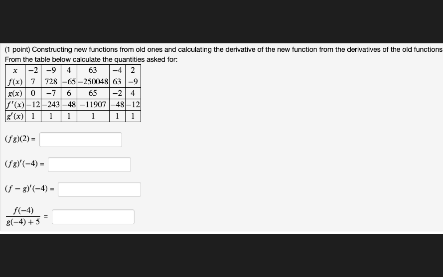 Solved 1 Point Constructing New Functions From Old Ones 0129