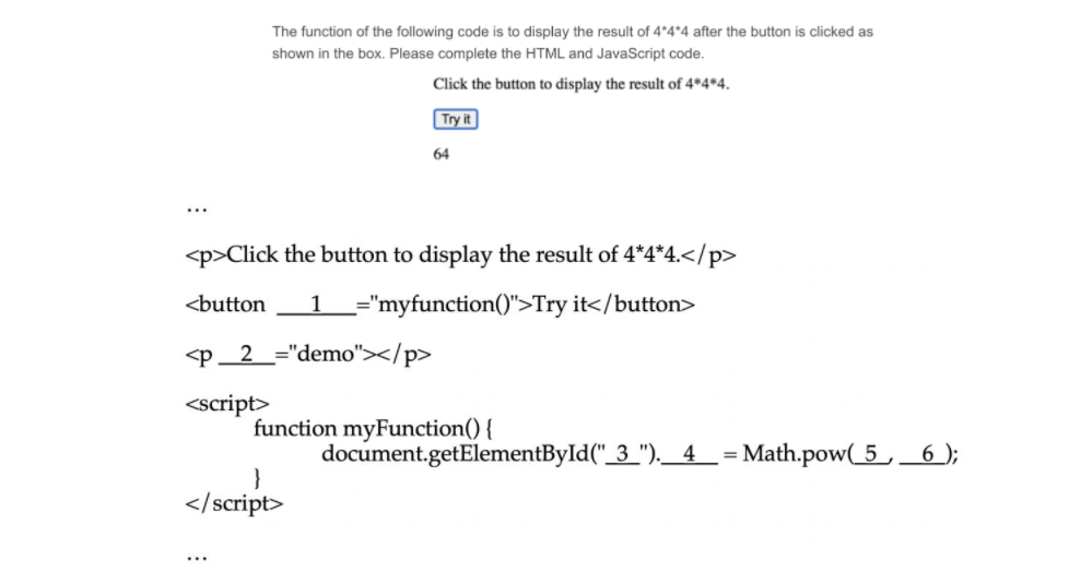 Solved The function of the following code is to display the | Chegg.com