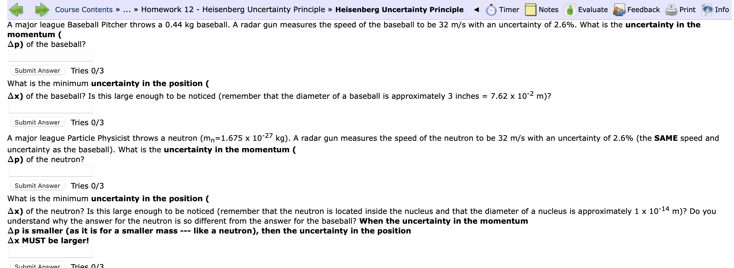 Solved Info Course Contents » ... » Homework 12 Heisenberg | Chegg.com