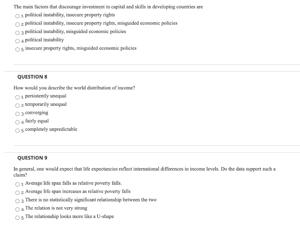 Solved The main factors that discourage investment in | Chegg.com