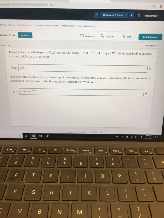 Solved aming com 8618404 Homework 2: Force Steven Xiong | Chegg.com