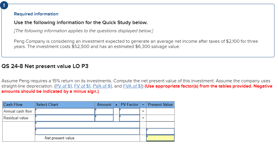 Solved Required information Use the following information | Chegg.com