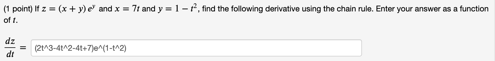 Solved (1 point) Let h = fog where f : R2 → R and g: R2 → R2 | Chegg.com