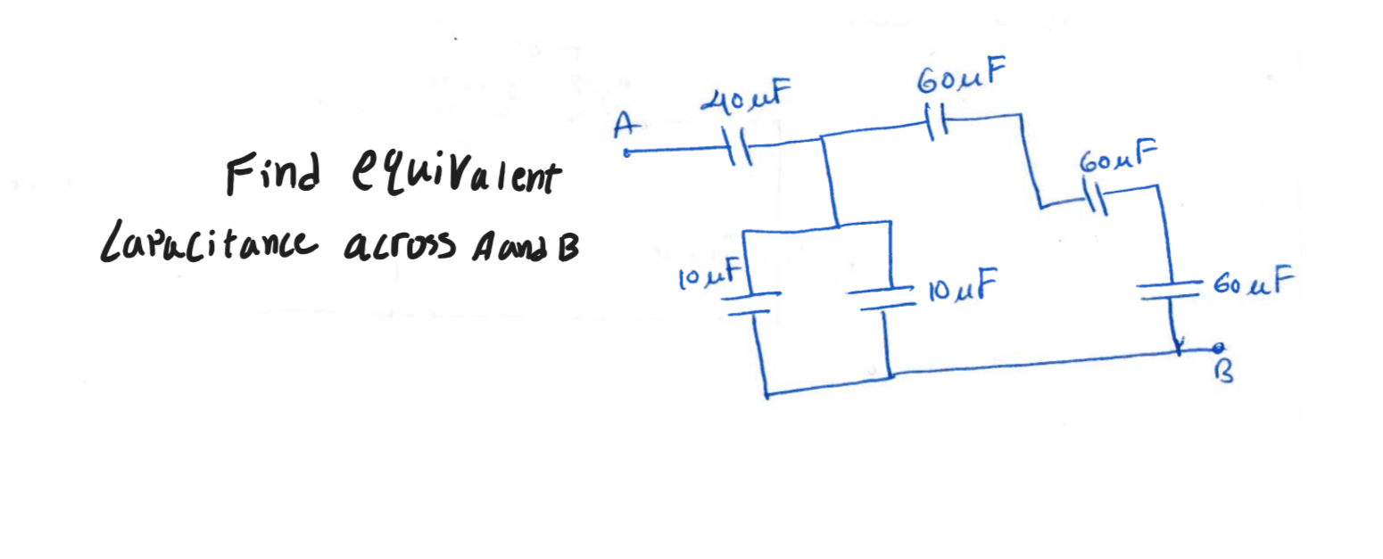 Solved Find equivalent Lapacitance across Aand B | Chegg.com Solved Find equivalent Lapacitance across Aand B | Chegg.com